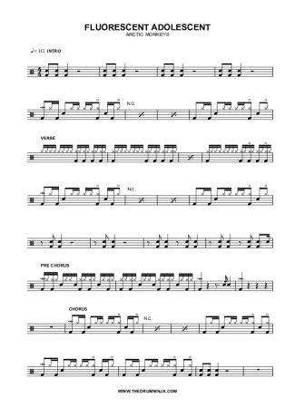 Arctic Monkeys - Fluorescent Adolescent - Sheet Music For Drums
