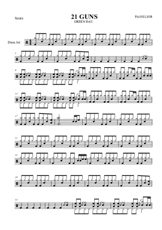 Green Day - 21 Guns - Sheet Music For Drums