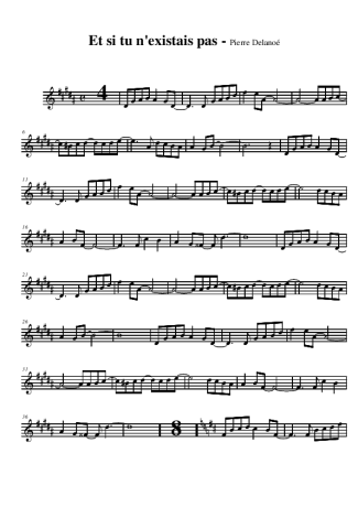 Joe Dassin - Et Si Tu N´ Existais Pas - Sheet Music For Alto Saxophone