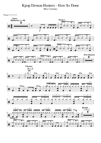 Kpop Demon Hunters - How It´s Done - Sheet Music For Drums